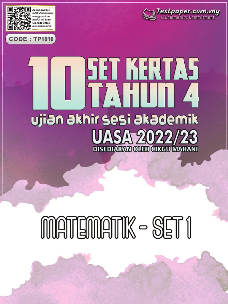 03-UASA Matematik Y4 (Set 1) | PDF