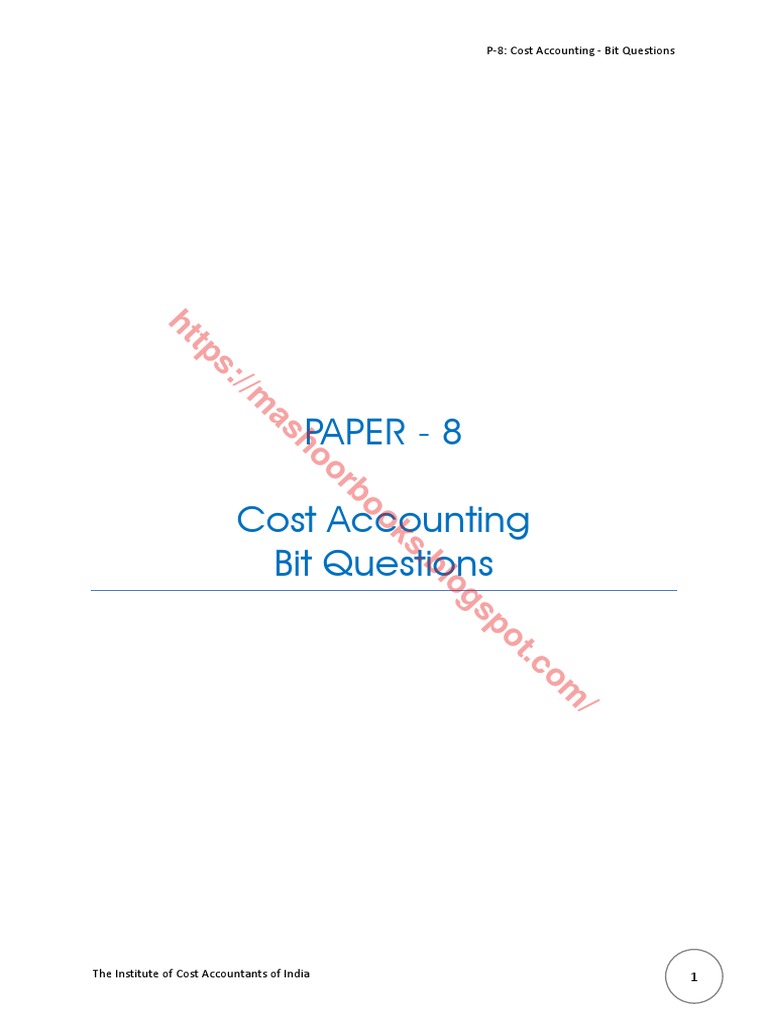 8-Cost Accounting | PDF