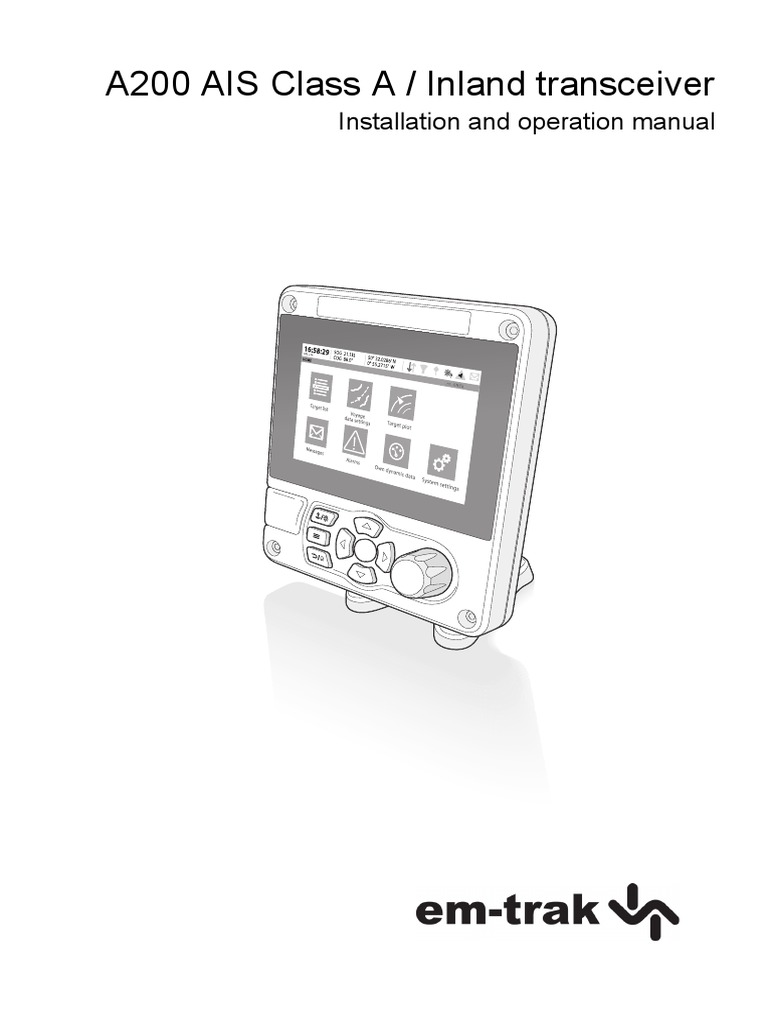 AIS em-trak-A200-user-manual-EN-v5 | PDF | Antenna (Radio) | Electrical Connector