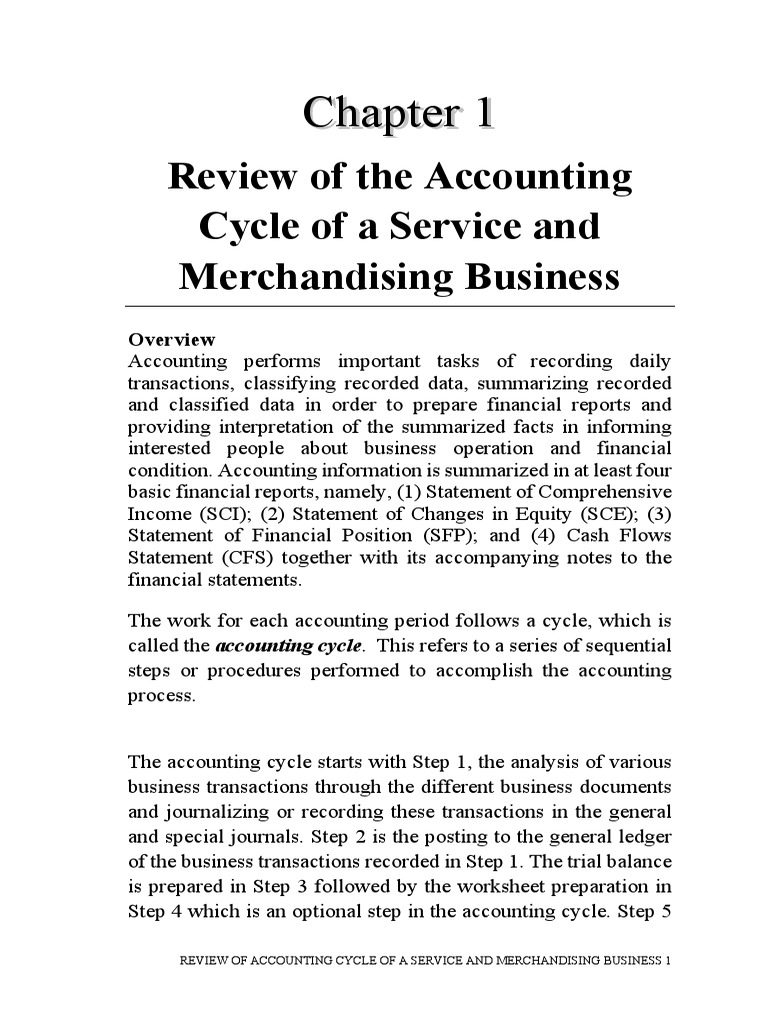Chapter 1 Review of The Accounting Cycle | PDF | Debits And Credits | Expense