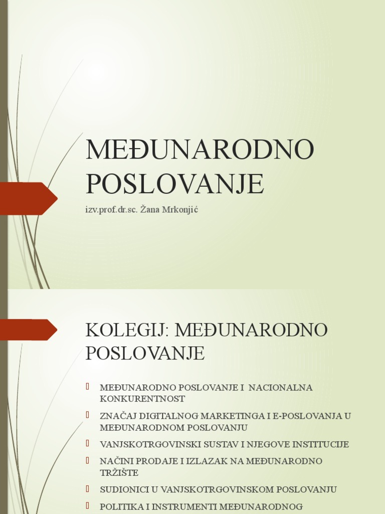 Predavanje I Dio | PDF