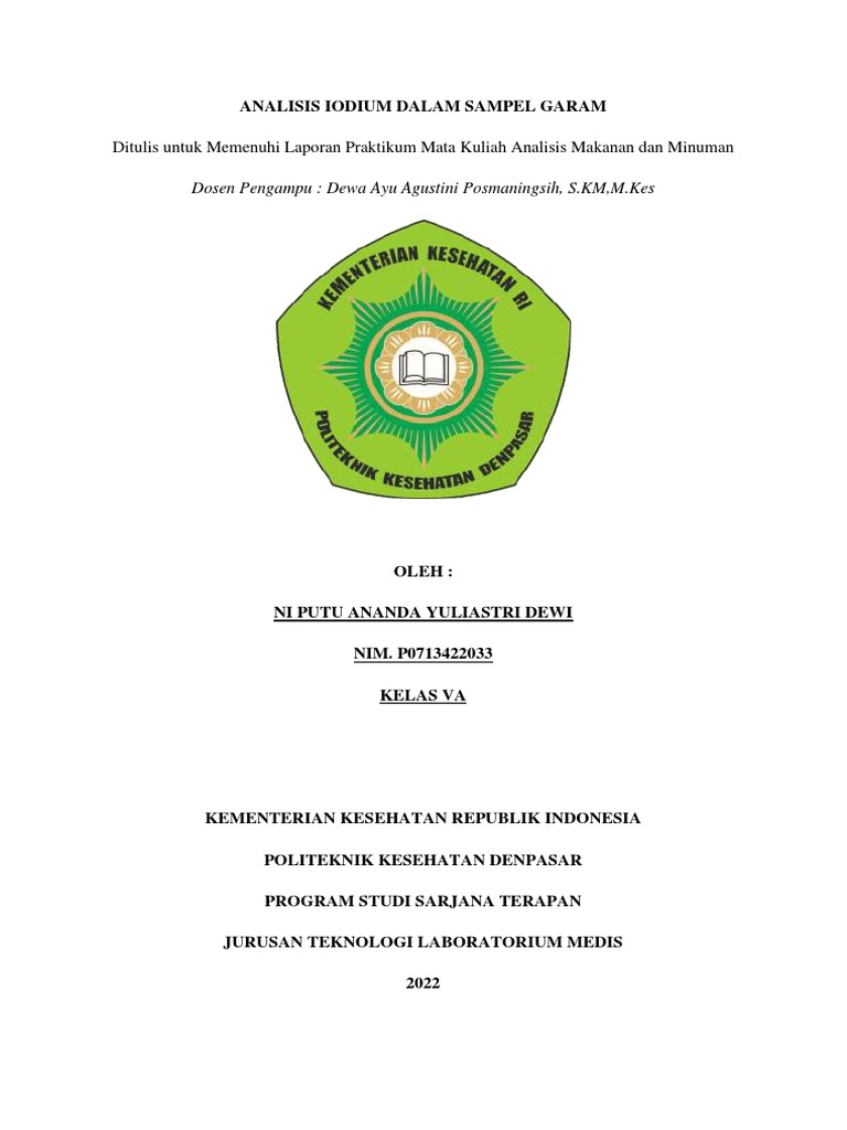 Analisis Iodium Dalam Sampel Garam | PDF