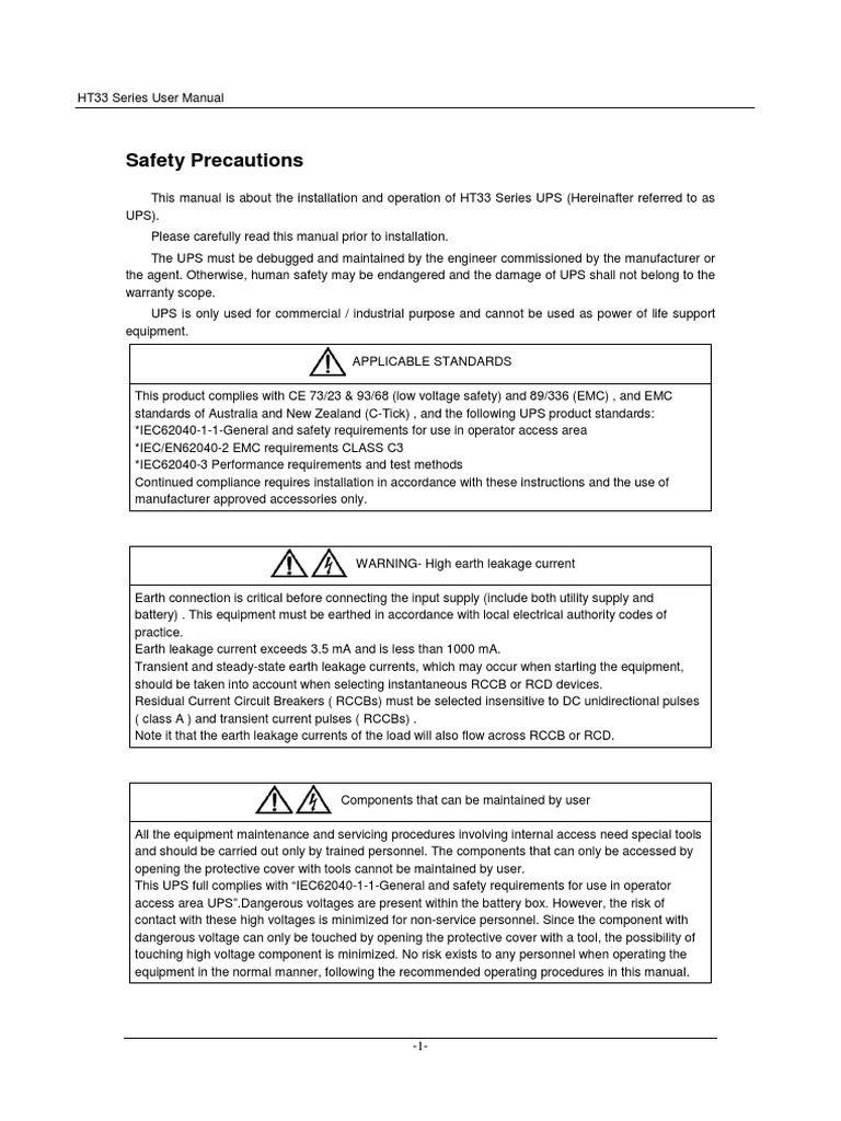 HT33 UserManual Neutral (10 30KVA) | PDF | Electricity | Components