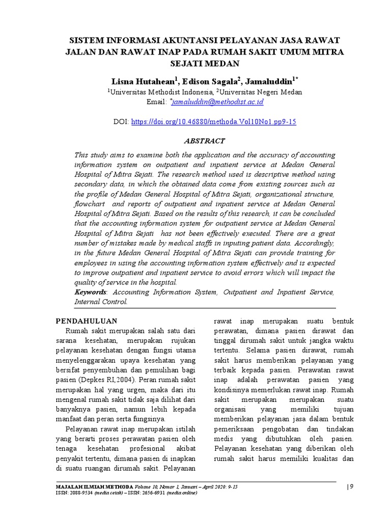 Artikel 2-9-15 Sistem Informasi Akuntansi Pelayanan Jasa Rawat Jalan ...