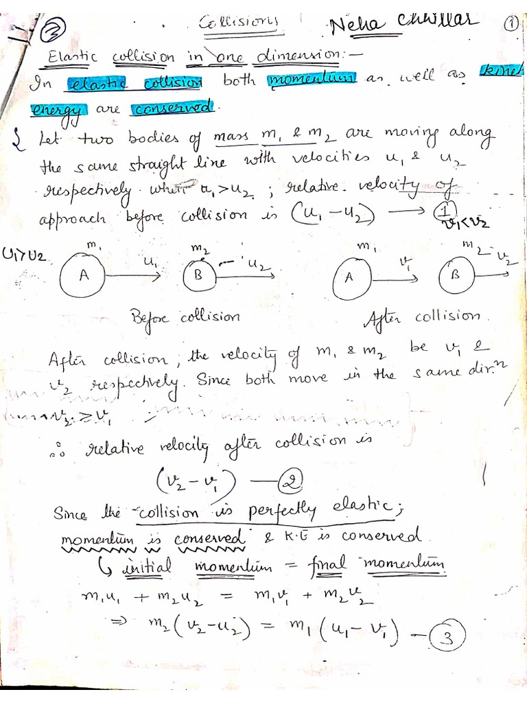 Mechanics Notes For Collision and Gravitation | PDF