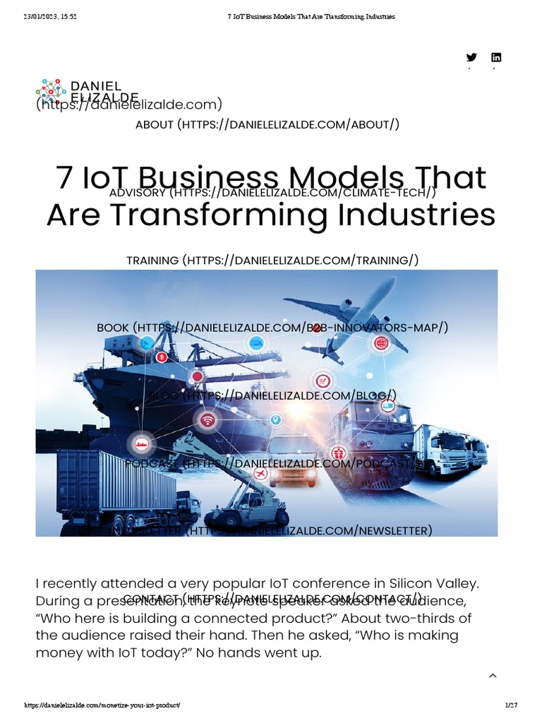 7 IoT Business Models That Are Transforming Industries | PDF | Internet ...