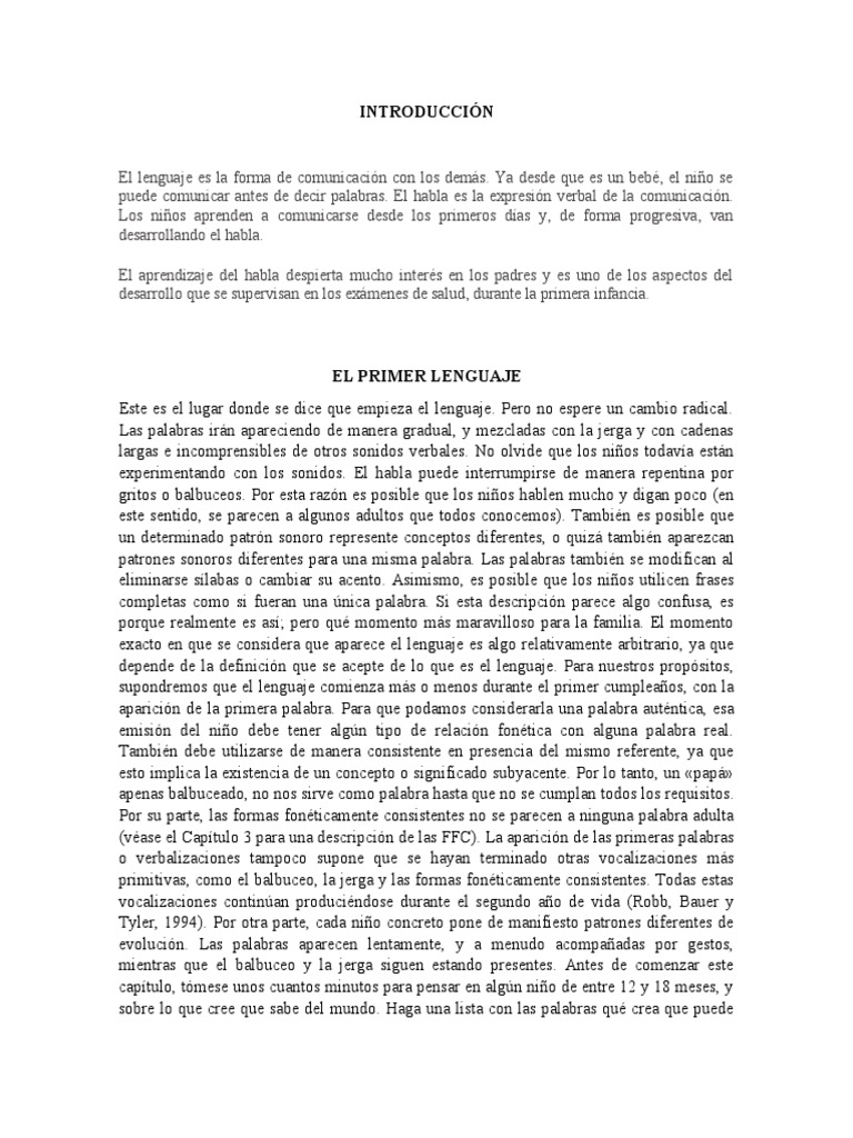 Primer Lenguaje Pdf Palabra Comunicación