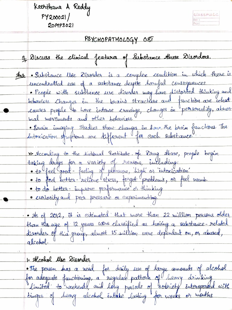 Psychopathology OBT - Substance Abuse | PDF | Wellness | Science & Mathematics