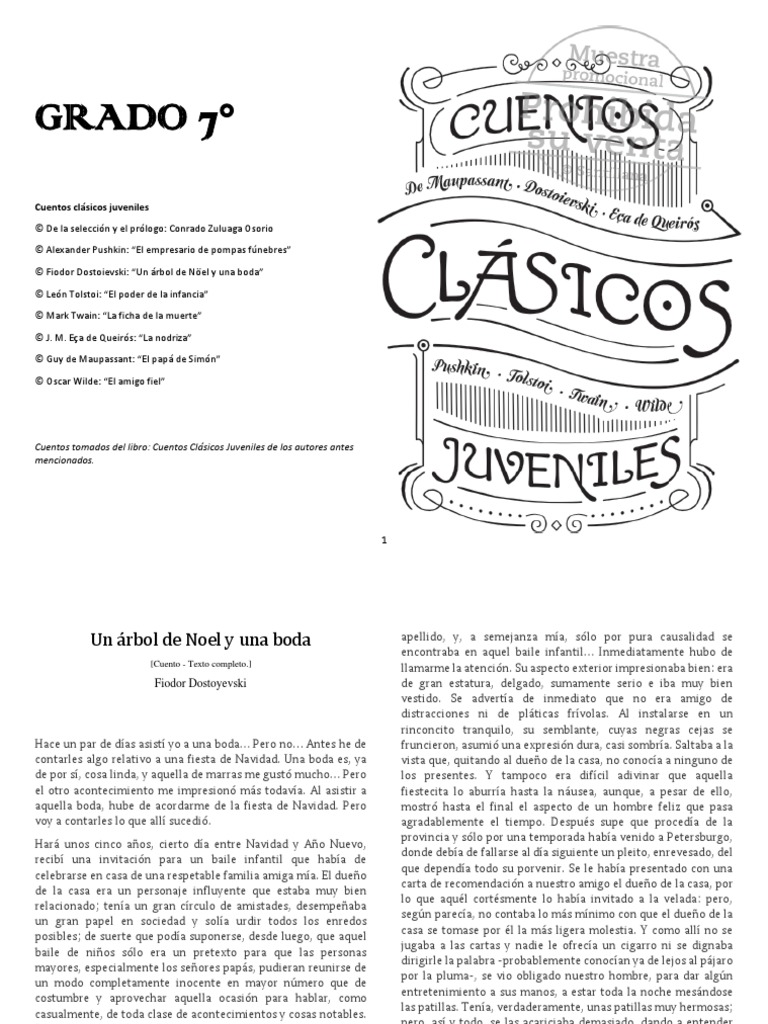 Cuentos Tomados Del Libro Cuentos Clásicos Juveniles Grado 7° | PDF