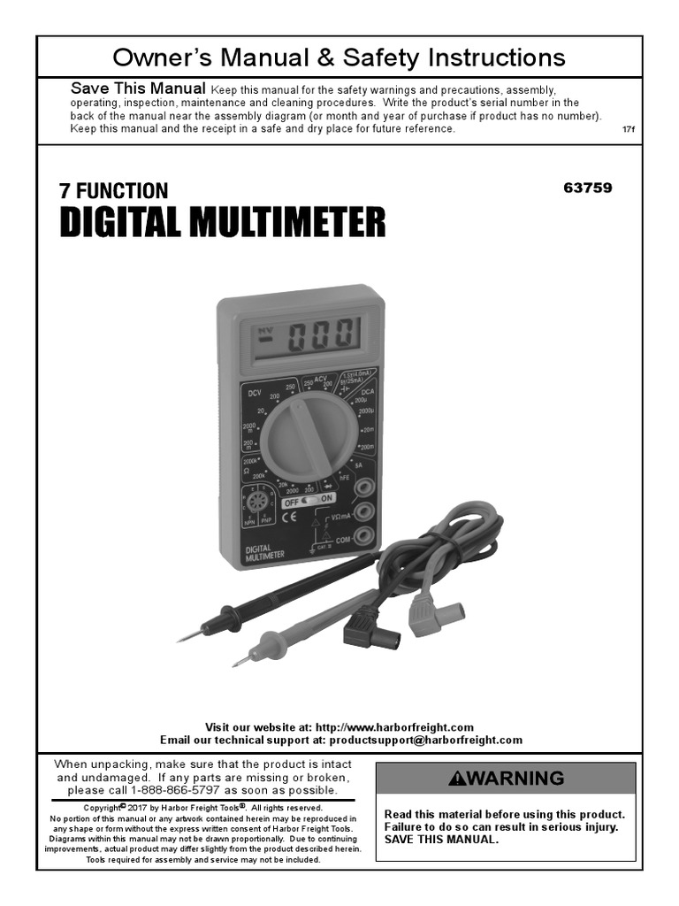 Cen-Tech 63759 | PDF | High Voltage | Bipolar Junction Transistor