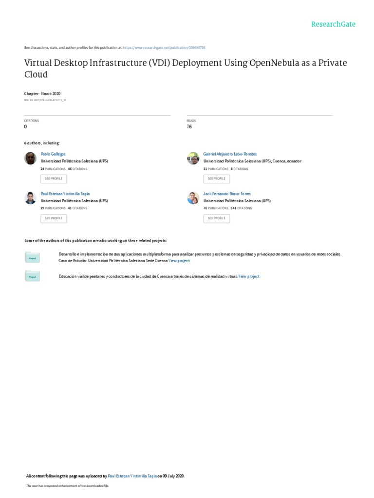 1-Virtual Desktop Infrastructure (VDI) Deployment Using OpenNebula As A Private | Download Free ...