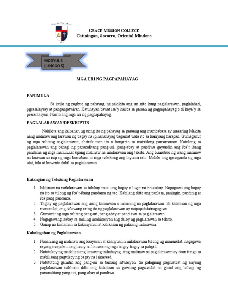 Masining Module 5 | PDF