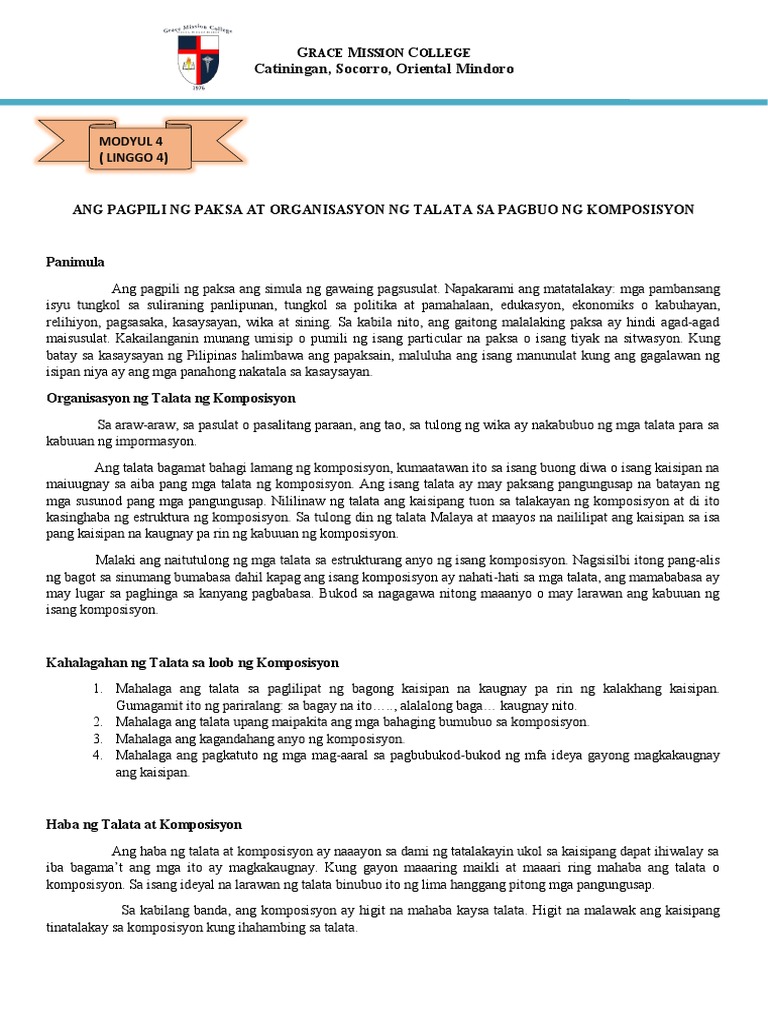 Masining Module 4 | PDF