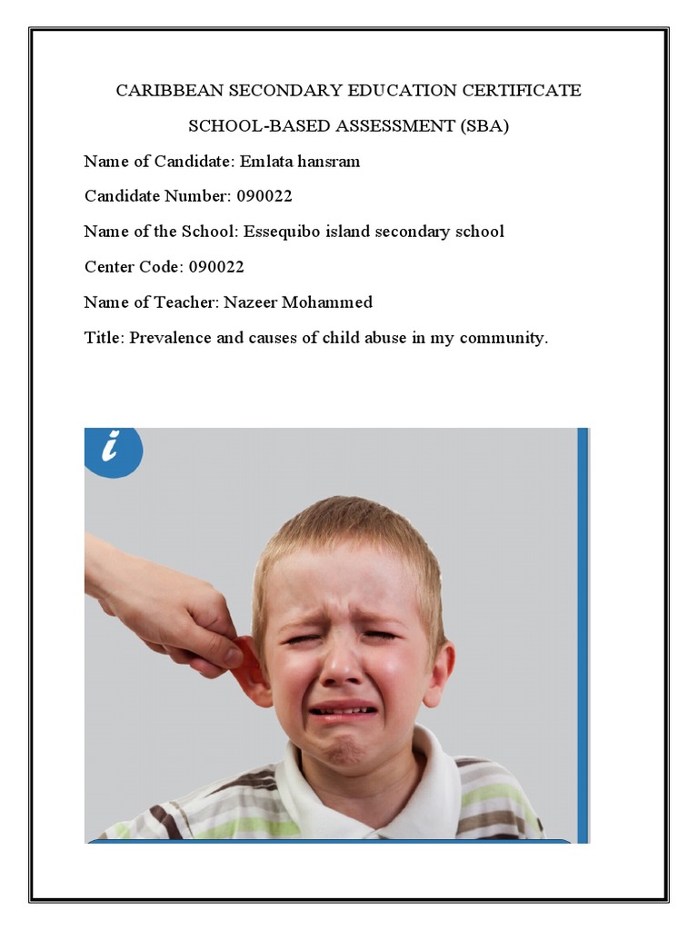 (SBA) Social Studies | PDF | Survey Methodology | Child Abuse