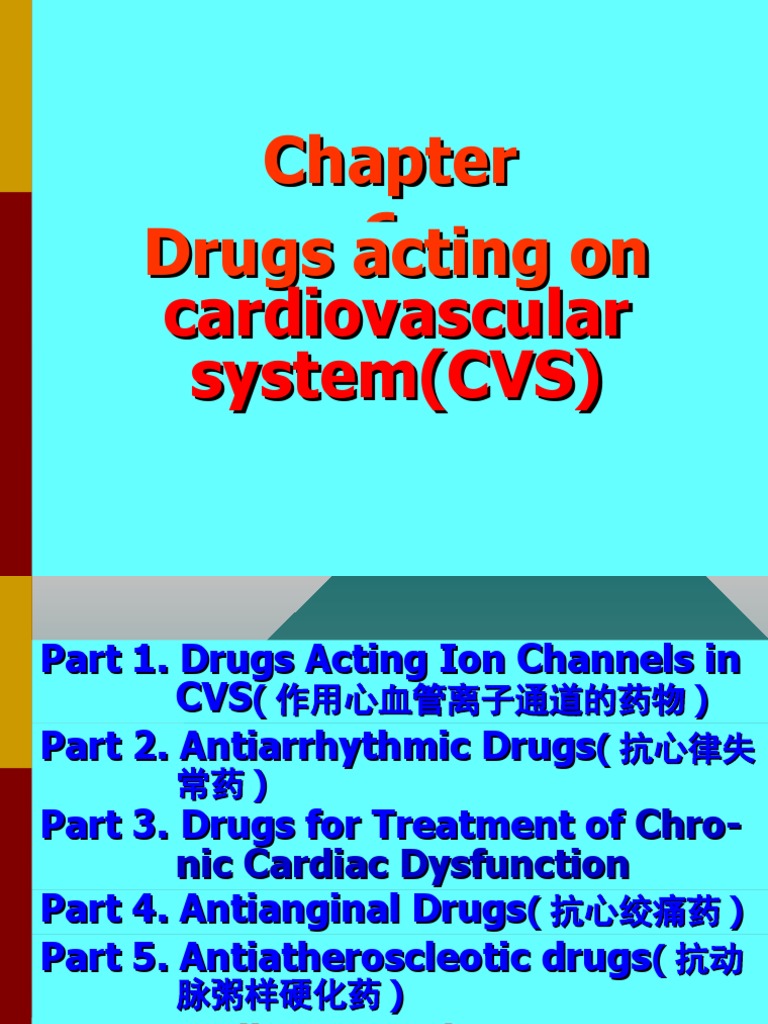 Drugs Acting On Cardiovascular System (CVS) | PDF