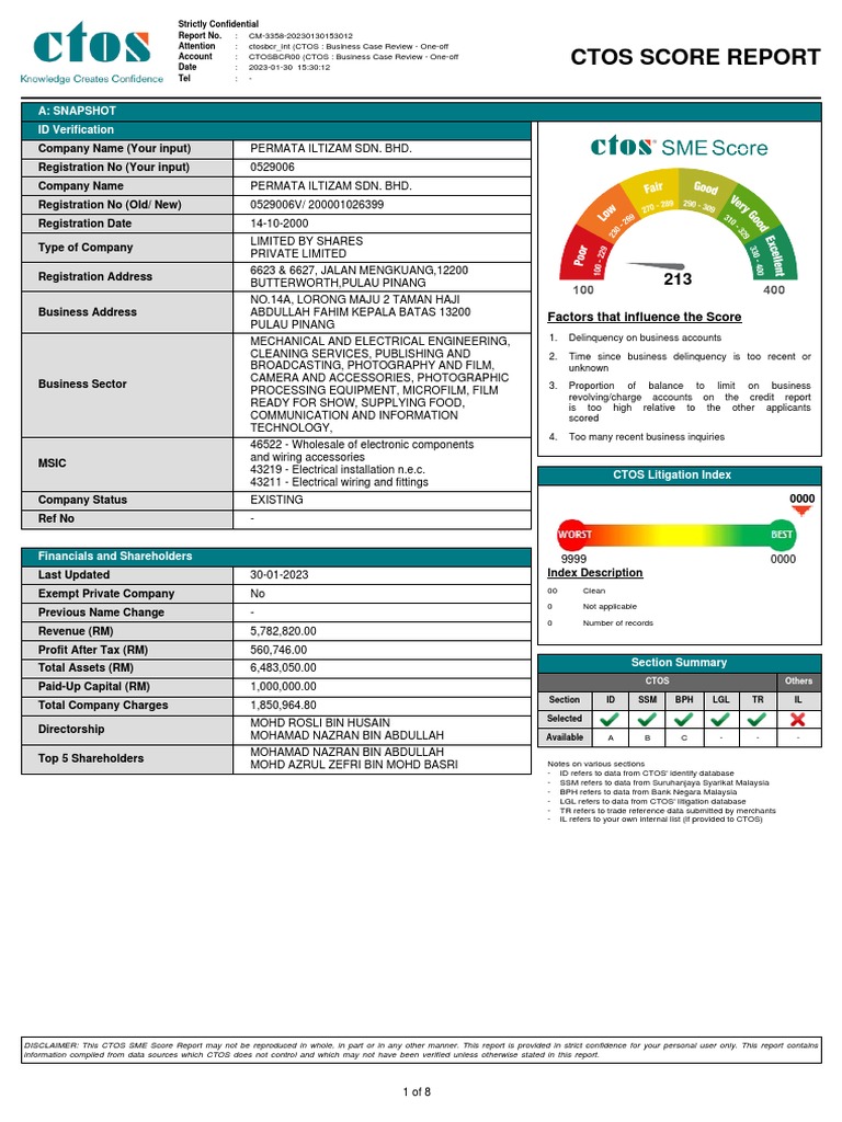 PERMATA ILTIZAM SDN BHD-SME Score | PDF | Equity (Finance) | Leverage ...