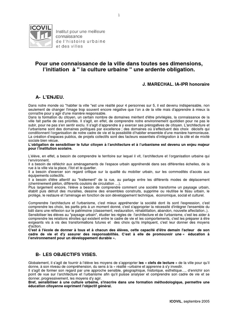 Sensibilisation à la culture urbaine | PDF | Environnement naturel ...