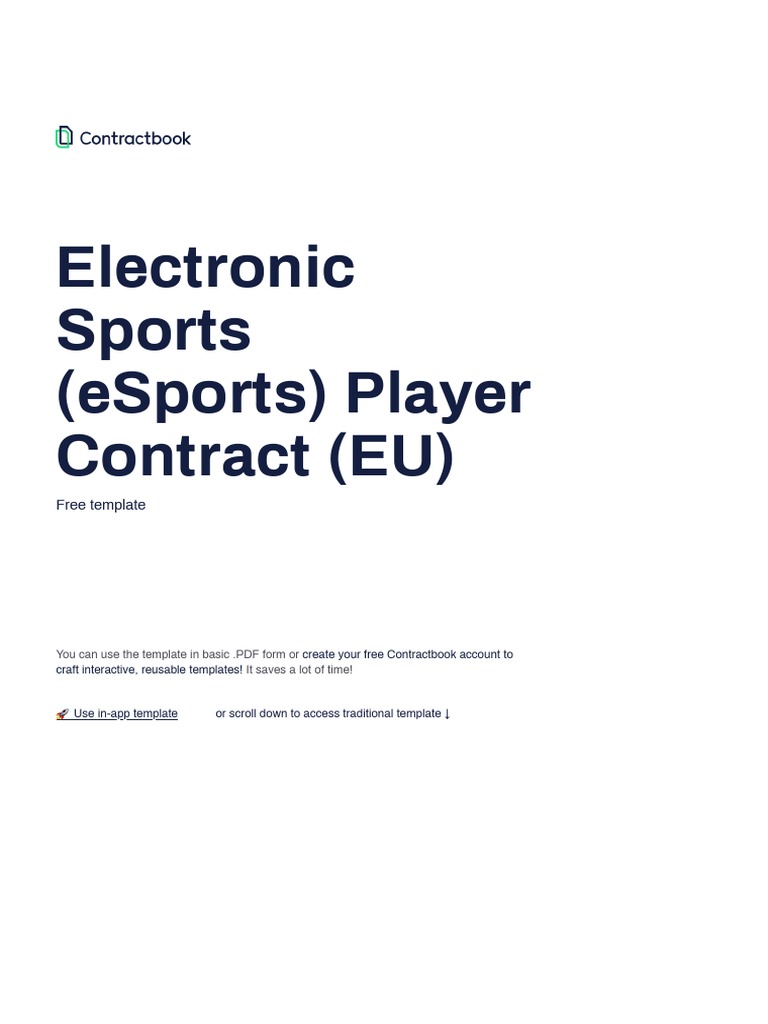 Electronic Sports (ESports) Player Contract (EU) | PDF