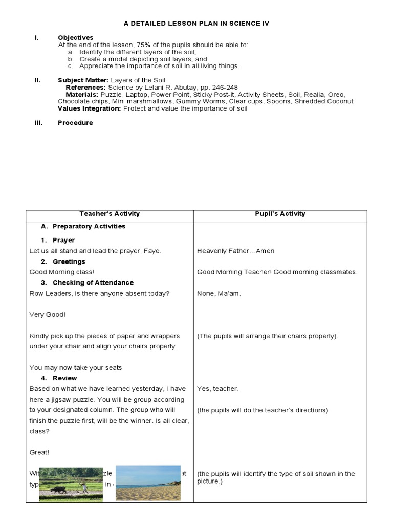 Grade 4 Science: Soil Layers Lesson Plan | PDF | Soil | Nature