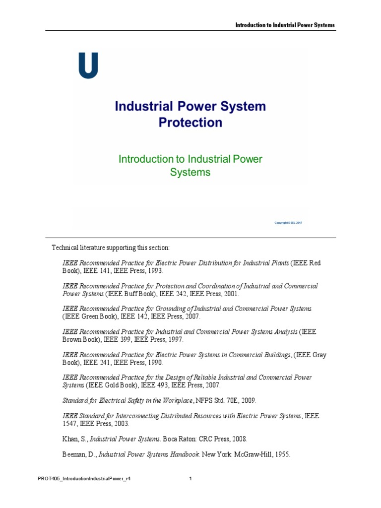 02 PROT405 IntroductionIndustrialPower r4 | PDF | Transformer ...