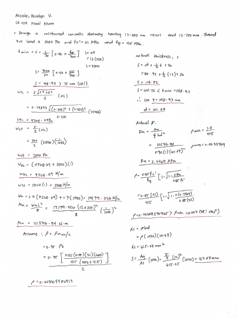 Alicabo CE 414 Final Examination | PDF