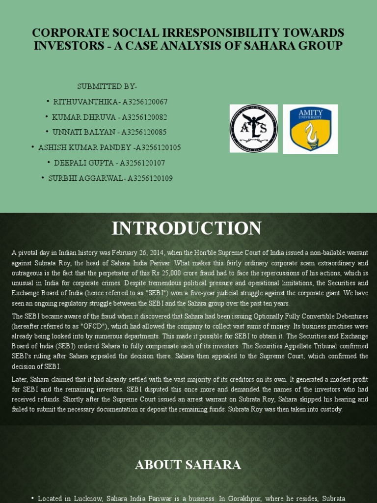 Sahara Group's Investor Fraud Case Analysis | PDF | Bonds (Finance) | Interest Rates