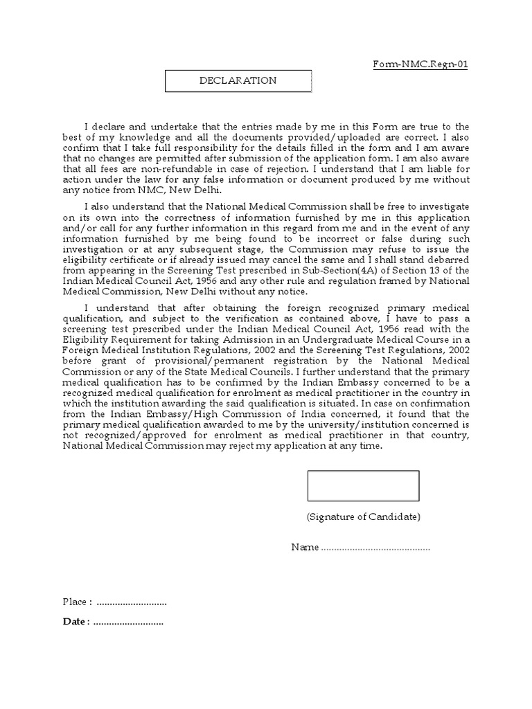 NMC Eligibility Certificate Affidavit Form | PDF | Notary Public | Justice