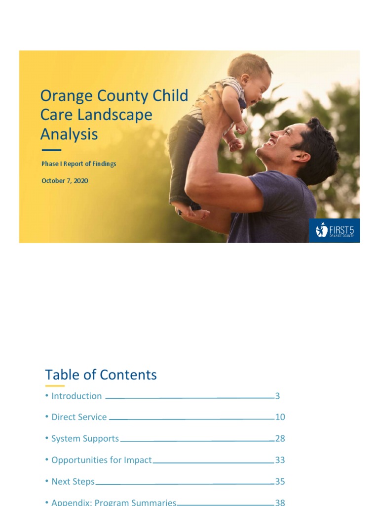 First 5 OC - Phase I Child Care Landscape Scan - Report of Findings - Final Draft 10.2.20 | PDF ...