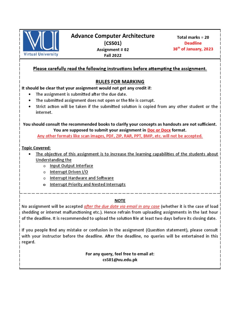 Fall 2022 - CS501 - 2 | PDF | Input/Output | Central Processing Unit