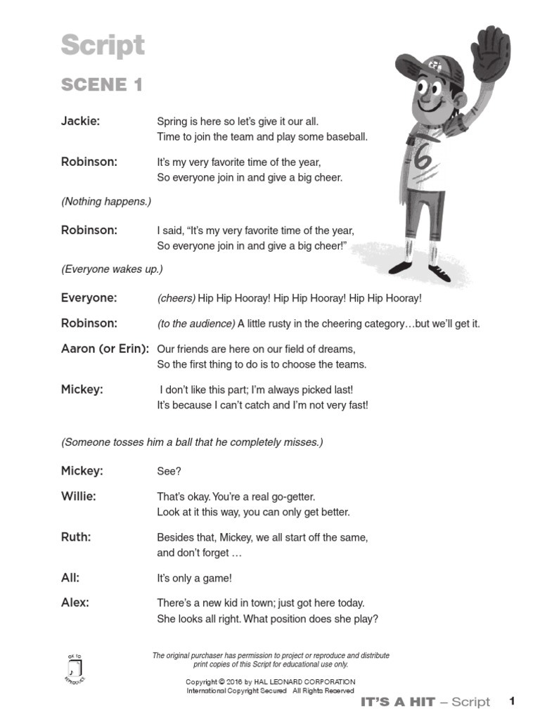 Its A Hit Script | PDF | Baseball Field | Sports