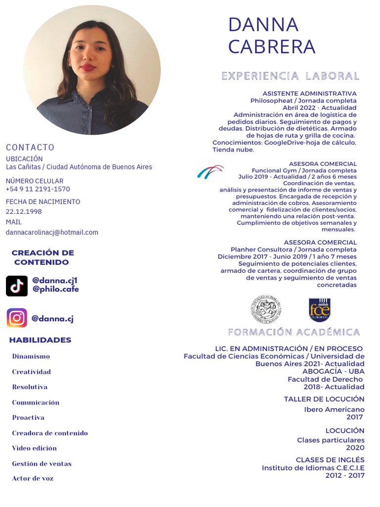 Curriculum Vitae de Danna Cabrera | PDF