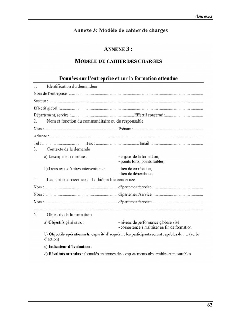 Exemple - Cahier de Charge | PDF