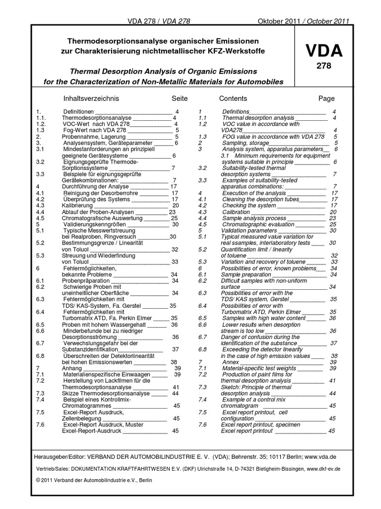 VDA 278 2011 Ingles | PDF