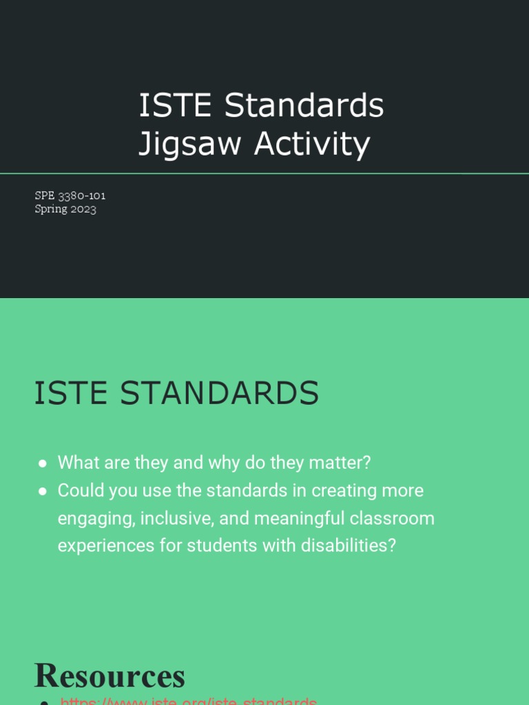 Iste Standards Jigsaw Activity Spring 2023 | PDF | Teachers | Learning