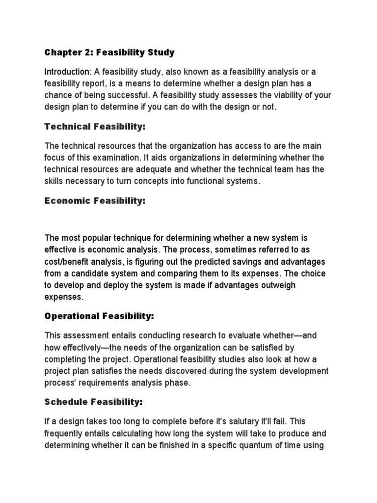 Chapter 2 | PDF | Feasibility Study | System