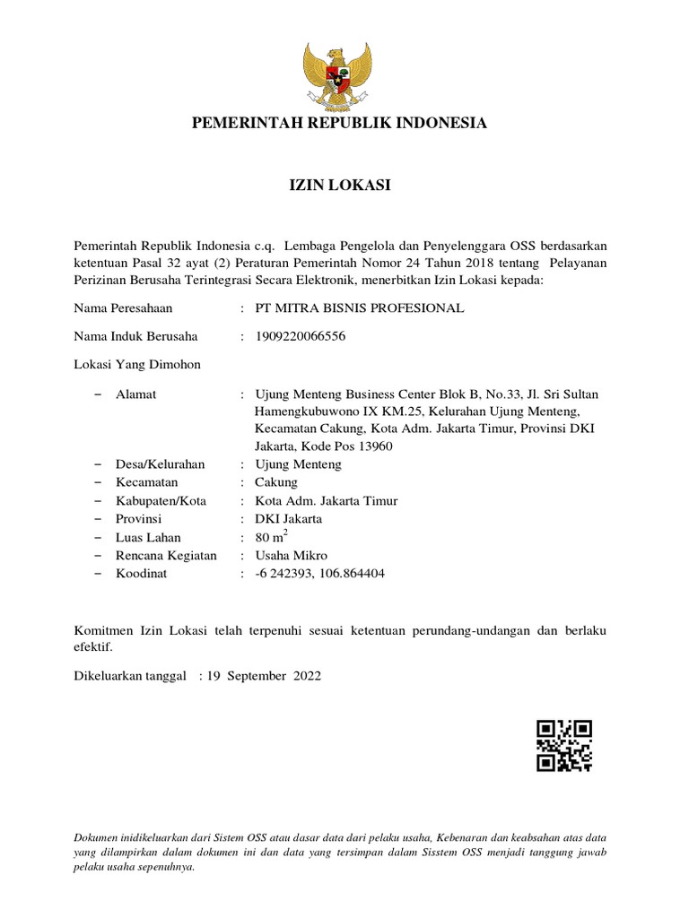 Surat Izin Lokasi | PDF