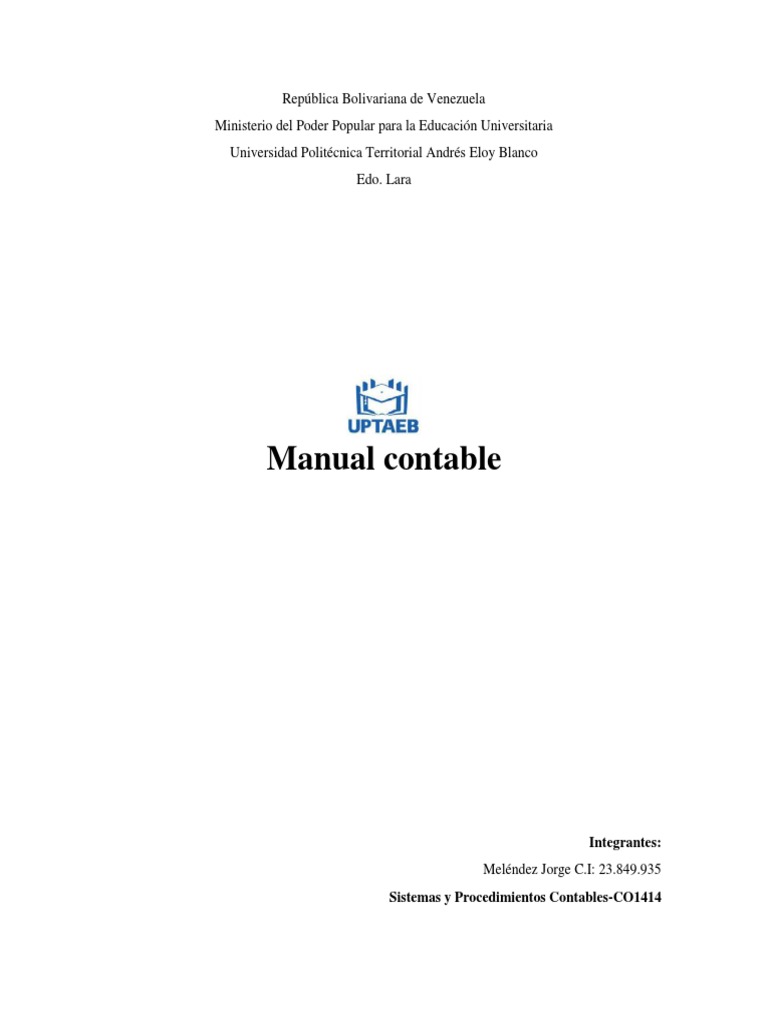 Manual Contable | PDF | Contabilidad | Estado financiero