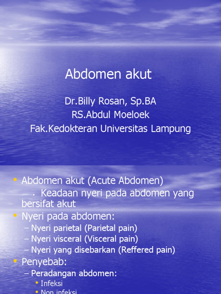 Abdomen Akutdr - Billy | PDF