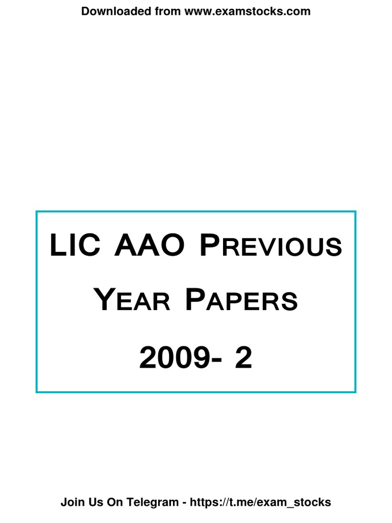 LIC AAO Previous Year Question Papers | PDF | Odds | Circle
