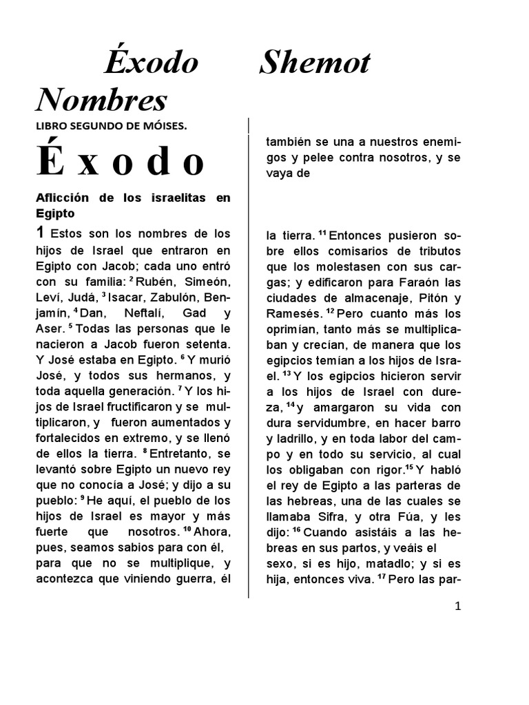 Éxodo | PDF | Moisés | Libro del éxodo