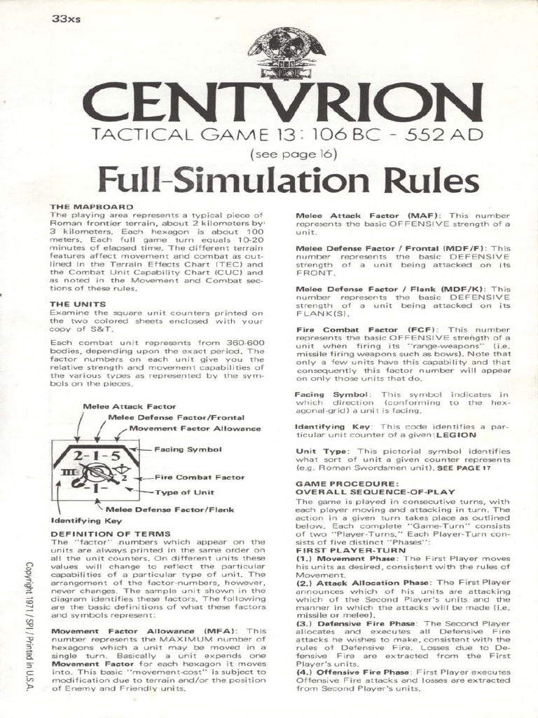 Centurion Full Sim Rules | PDF | Cavalry | Military