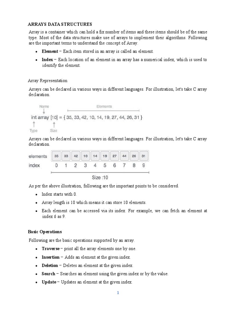 Lecture 2 Arrays Pdf Array Data Structure Theoretical Computer Science 1094