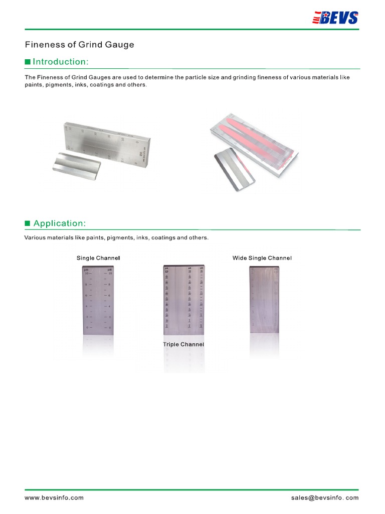 Bevs, Fineness of Grind Guage | PDF