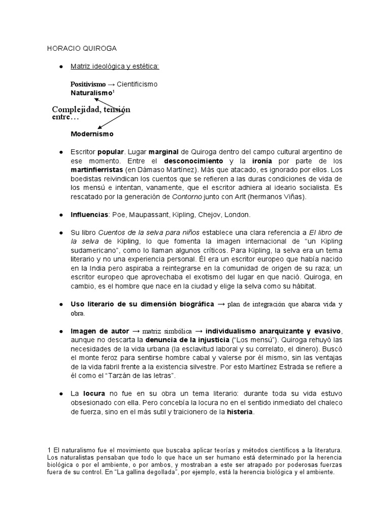 Horacio Quiroga: Vida y Obra en la Selva | PDF | Muerte | Escritores