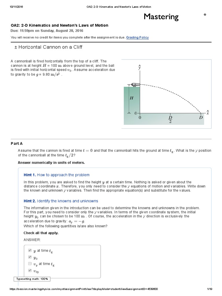 2-D Kinematics & Newton's Laws Guide | PDF | Force | Acceleration