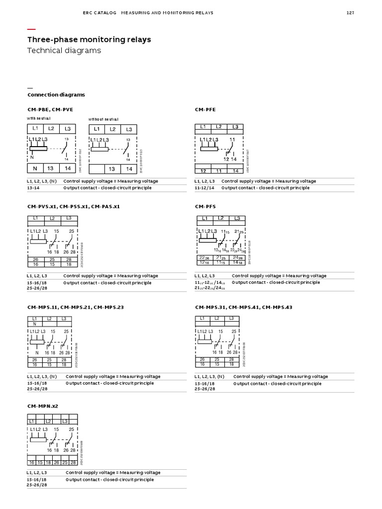 Technical Diagram - Three Phase Monitoring | PDF | Relay | Manufactured ...