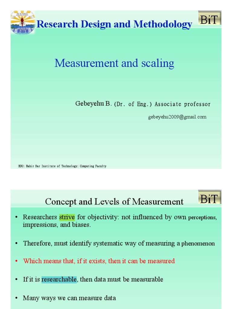 Part 6 - Measurement and Scaling | PDF | Level Of Measurement | Validity (Statistics)