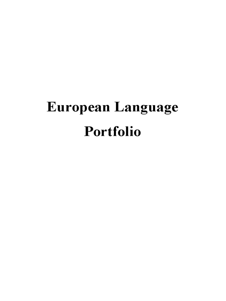 European Language Portfolio | Download Free PDF | English Language ...