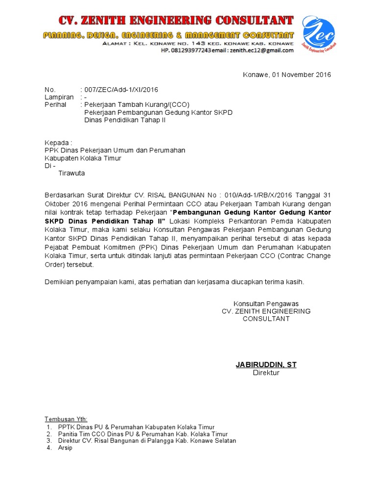 Permintaan CCO Pembangunan Gedung SKPD | PDF | Teknologi & Rekayasa