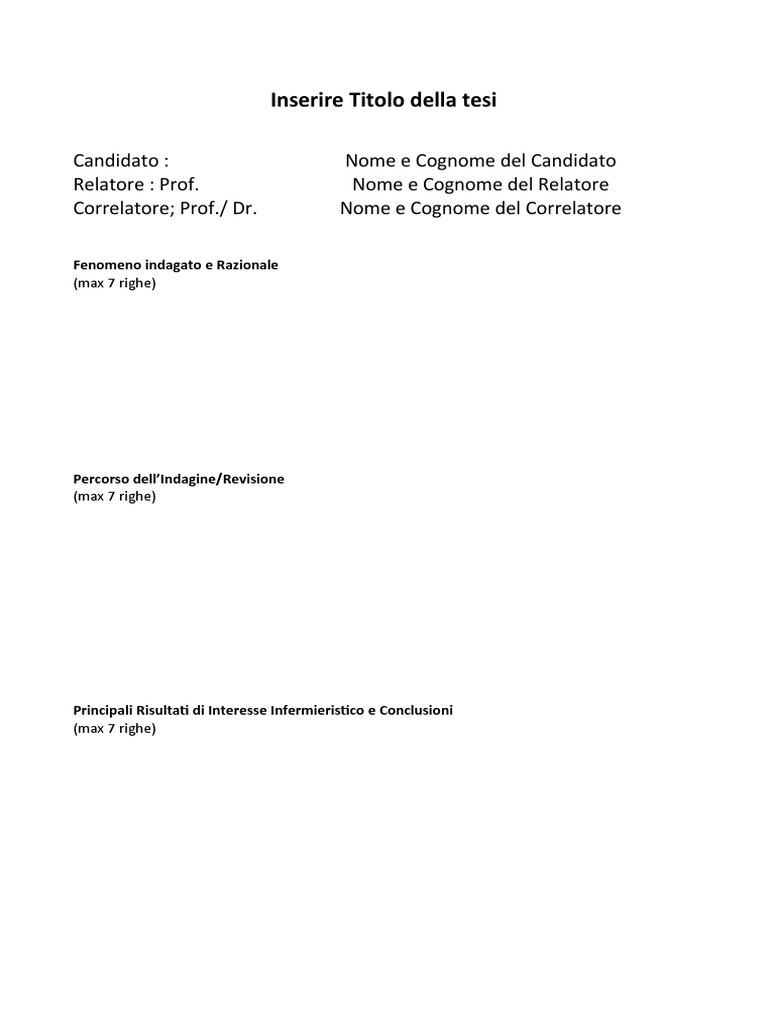 Abstract Tesi Compilativa | PDF